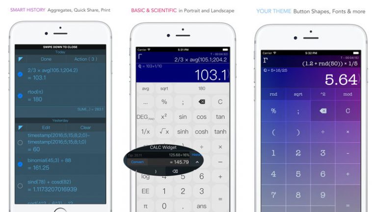 تطبيق CALC Swift : آلة حاسبة متعددة المزايا للأيفون – نيوتك | New tech
